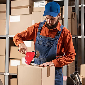 QILIMA Packing Tape Dispenser Gun 2" Light Seal Packing for Use Tape Dispenser Gun for Shipping, Moving, Carton and Box Sealing-Red