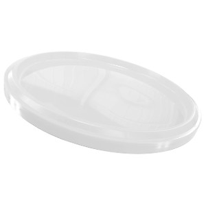 Poly Farm 2.5 Gallon Semi-transparent Ice Cream Tub with Lid (White Lid, 10)