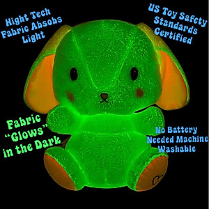 Little Room Naturally Glow in The Dark Bunny Stuffed Animal Plush Toy, 14 Inches (L1001), White