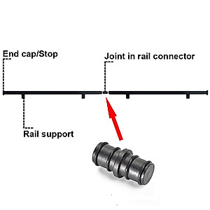 Black Tensible Hook on Rolling Library Ladder Hardware Home Office Library Barn Style Sliding Ladder Hardware Kit Round Track/Rail(No Ladder), Floor Roller with Brake (Size : 13ft/400cm Track kit)