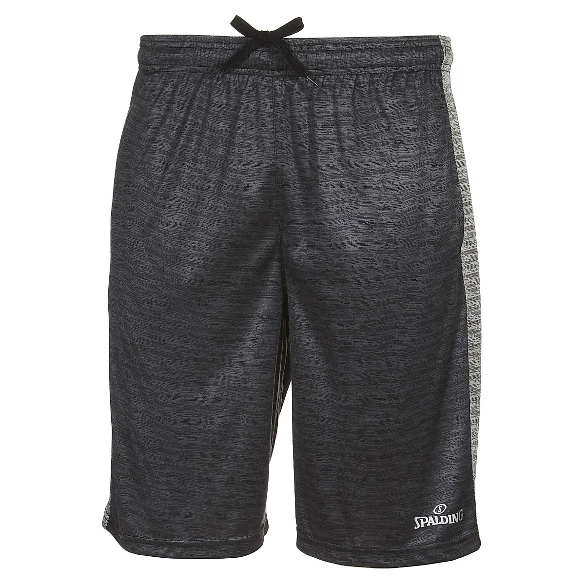 Spalding Mens Active Performance Athletic Workout Shorts Gym Clothes Shorts with 10 Inch Inseam, Black/Concrete (S912538), Medium