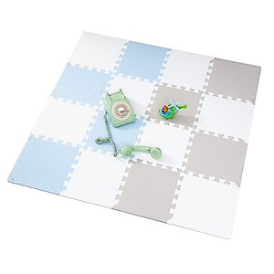 Baby Play Mat Puzzle Exercise PlayMat Foam Flooring Tiles Interlocking Floor Mats for Baby Non-Toxic Soft Waterproof and Thick(0.4" Thickness) Designed for Babies Toddlers Flooring Protector-46”×46”