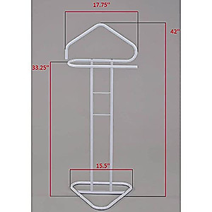 Pilaster Designs Traditional Fairview Suit & Tie Valet Stand Clothing Organizer Rack, White Metal