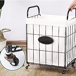 EEQEMG Wrought Iron Folding Dirty Clothes Hamper Household Clothes Bucket Clothes Basket Laundry Basket Storage Basket