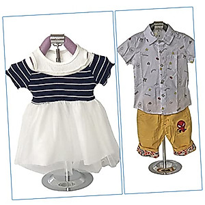 Cabilock 2pcs Little Girl Boy Steel Showing Kids Dress Storage Stainless Metal Hanger Support Display Clothes Child Rack Stand Children Store Clothing