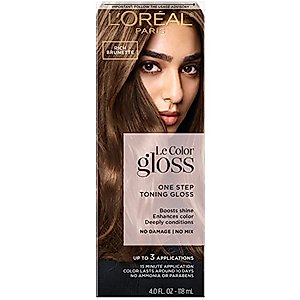 L'Oreal Paris Le Color One Step Toning Hair Gloss, Rich Brunette, 4 Ounce