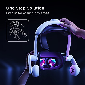 KIWI design Controller Grips and Comfort On-Ear Audio Strap Compatible with Quest 2