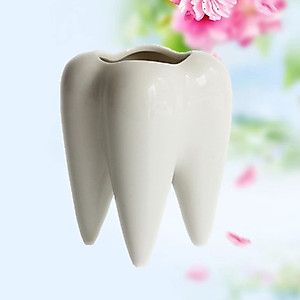 Ceramic Flower Vase Plant Pot Succulent Pots Virgin Mary Statue Ceramic Toothbrush Holder Black Handlebars Dental for Dental Assistants Mini Pots Cute White Desktop