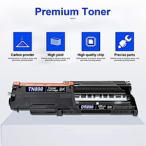 TN890 Toner and DR890 Drum Cartridge, ALUMUINK Replacement for Brother TN-890 DR-890 for HL-L6400DW HL-L6250DW HL-L6400DWT MFC-L6750DW MFC-L6900DW Printer (3 Toner+ 1 Drum, 4PK)