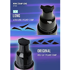 Kaja Wink Stamp Wing Eyeliner Pen & Stamp Long | with Avocado Extract, Double-ended, Black Liquid Liner, Smudge-Proof, Waterproof, Eye Irritation Tested