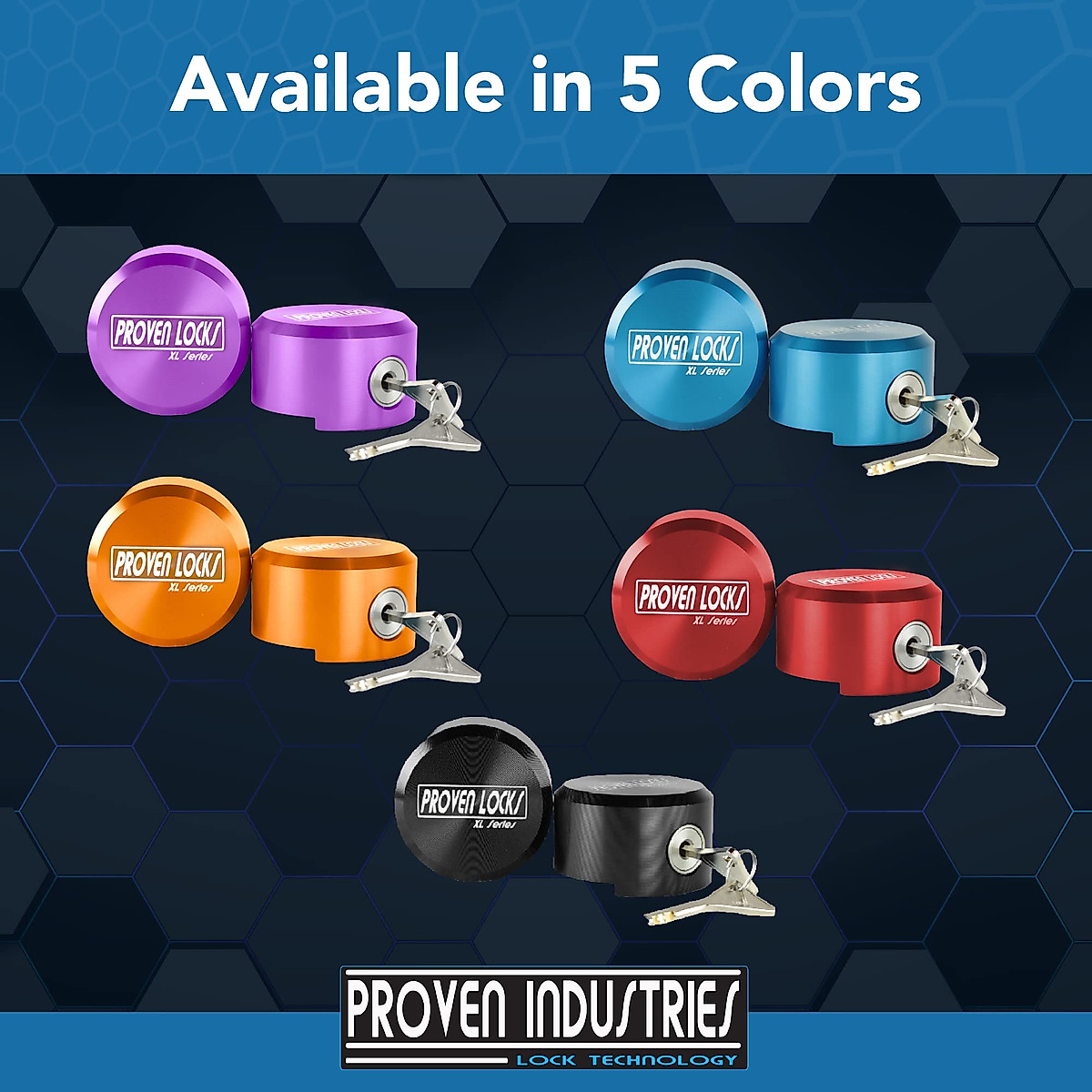 Proven Industries Model 400XL Puck-Lock Set, Made in The USA, Pack of 2, (Black)