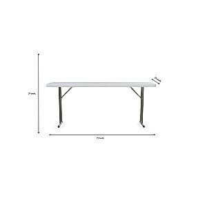 PRO&Family White Rectangle Adjustable Desk Seminar Folding Table Conference Conference Table Plastic Table Banquet Tables Skinny Folding Table (1, 18" x 72")