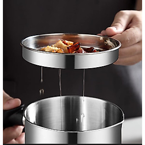 Tellshun Bacon Grease Container with Strainer 1.3 L / 44 oz Stainless Steel Cooking Oil Keeper with Lid and Tray Easy-Grip Handle Suitable for Storing Frying Oil and Cooking Grease (1.3, Silver)