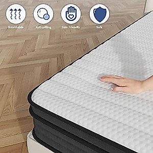 Crayan Queen Mattress, Memory Foam Mattress Queen Size, 10 Inch Hybrid Mattress in a Box with Individual Pocket Spring for Motion Isolation & Silent Sleep, CertiPUR-US, 100 Nights Trial