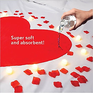 Heart Shaped Towel - Romantic Night Set - Gift For Him And Her - Perfect For Bridal Shower, 2nd Anniversary, Cotton Anniversary, Valentines Day, Special Hotel Getaway, Bachelorette Party - 32" x 30"