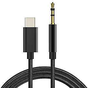 USB C to 3.5mm Male Headphone Jack Adapter, USB Type C to Aux Audio Dongle Cable for Car Audio Equipment Compatible with Galaxy S22 S21 S20 S10 S9 Plus/Ultra, Note 10, iPad Pro, MacBook, Pixel (1m)