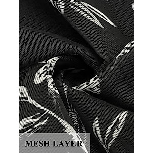 SeSe Code Ladies Tops and Blouses Short Sleeve Tunic Tops for Women Loose fit Beach Shirts Dressy Tops for Women for Evening Party Fashion Tops Black White Floral L