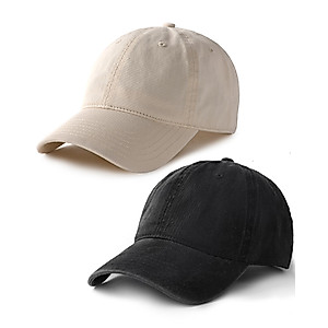 FURTALK Unisex Vintage Washed Unstructured Baseball Cap 100% Washed Cotton Soft Cap Adjustable Unisex Baseball Hat Dad Hat