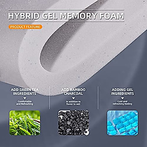 XIZZI Queen Mattress 14 Inch Hybrid Memory Foam Mattress with Pocket Spring for a Peaceful Sleep,Mattress in a Box,Queen 14 Inch Blue