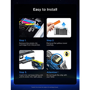 【4-Pack Larger Capacity】 910XL Compatible Ink Cartridges Replacement for HP 910 XL Ink Cartridges Combo Pack, Work for OfficeJet Pro 8025 8035 8020 8028 Printer (BCMY-4 Pack)