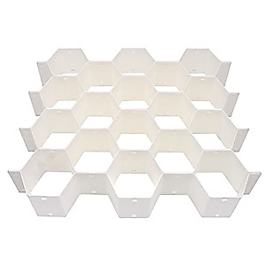 16Pcs Plastic Grid Dresser Dividers Adjustable Drawer Organizer Divider Honeycomb Separator White Storage Drawers Divider for Socks Underwear Makeup Clothes