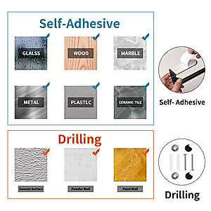 Black Paper Towel Holder Under Cabinet, OBODING, Self Adhesive or Drilling, Paper Towel Holder Wall Mount, 304 Stainless Steel Towel Rack for Kitchen, Cabinet, Bathroom (12.05 inches)