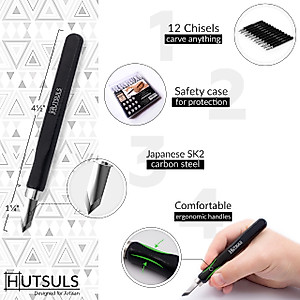 Hutsuls Wood Carving Tools Set - Easy to Use 12 pcs Mini Wood Chisel Beginner Wood Carving Kit for Adults & Kids Carving Kit Gift