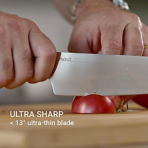 HAST 8 Inch Chef Knife, Ultra Sharp, Japanese Kitchen Knife, Carbon Stainless Steel, Lightweight, Ergonomic & Award-Winning Japanese Knife, Professional stainless steel knife