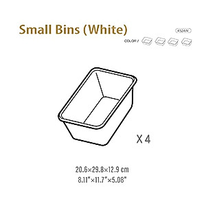 UNiPLAY Small Stackable Storage Bins for Closet Organizers, Food Organizer Bins, Pantry Storage and Toy Storage Organizer, (4-Pack), White