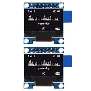 2Pcs 0.96" 7 Pin SPI OLED Display, MELIFE 0.96 Inch Module 128X64 Module DC3-5V. White