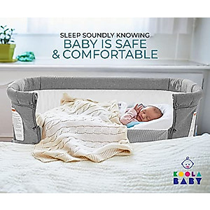3 in 1 Baby Bassinet, Bedside Sleeper, & Playpen, Easy Folding Portable Crib (Grey)- KoolaBaby