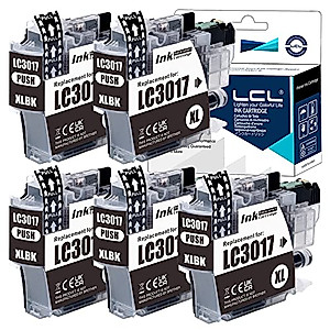 LCL Compatible Ink Cartridge Replacement for Brother LC3017 LC-3017 XL LC3017BK MFC-J5330DW MFC-J6530DW MFC-J6930DW MFC-J6730DW Printers MFC-J5335DW MFC-J5730DW (Black 5-Pack)