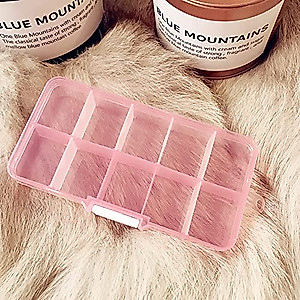 Plastic Jewelry Organizer Box Organizer Box Storage Container with Adjustable Divider Removable 10 Grids (Orange)