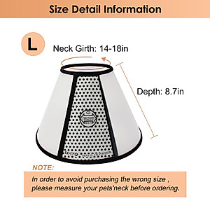 Juvielich Soft Dog Cone Collar for Small Medium Dogs Comfy Cones to Stop Licking Protective Collar for Dog After Surgery Anti-Bite Lick, Adjustable Recovery Elizabethan Dog Collar 1 Pcs(Neck:14-18in)