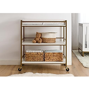 Delta Children Jade Changing Table/Cart, White Melamine/Bronze
