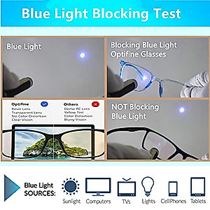 Optifine Blue Light Blocking Glasses Women Men Round Computer Reading Metal Eyeglasses Frame (0 Non Prescription, A. Black Gold)