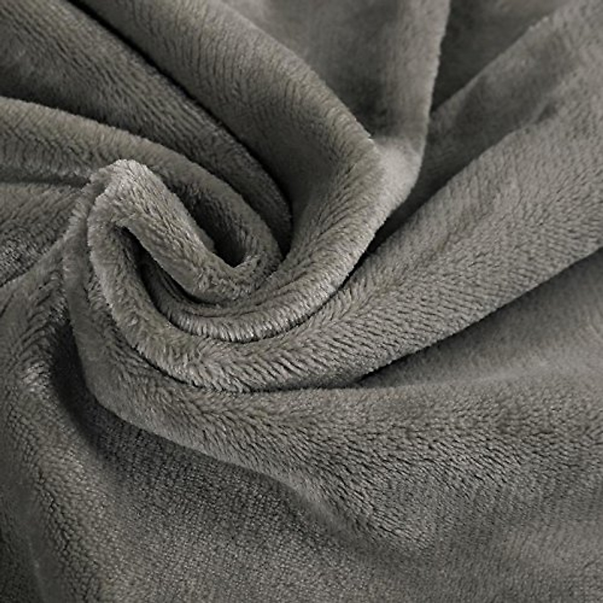 DreamHome 18" X 18" Super Soft Plush Fleece Square Pillow Cover/Sham - Dark Grey