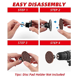 LUCKUT Abrasives 2" Nylon Surface Conditioning Quick Change Sanding Discs with R-Type Backing Coarse 80 Grit - 25 Pack