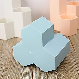 Bivisen Desk Pencil Holder, Polystyrene Desktop Pen Cup Stationery Supplies Organizer Caddy for Office, Makeup Brush Holder for Vanity Table (Blue)