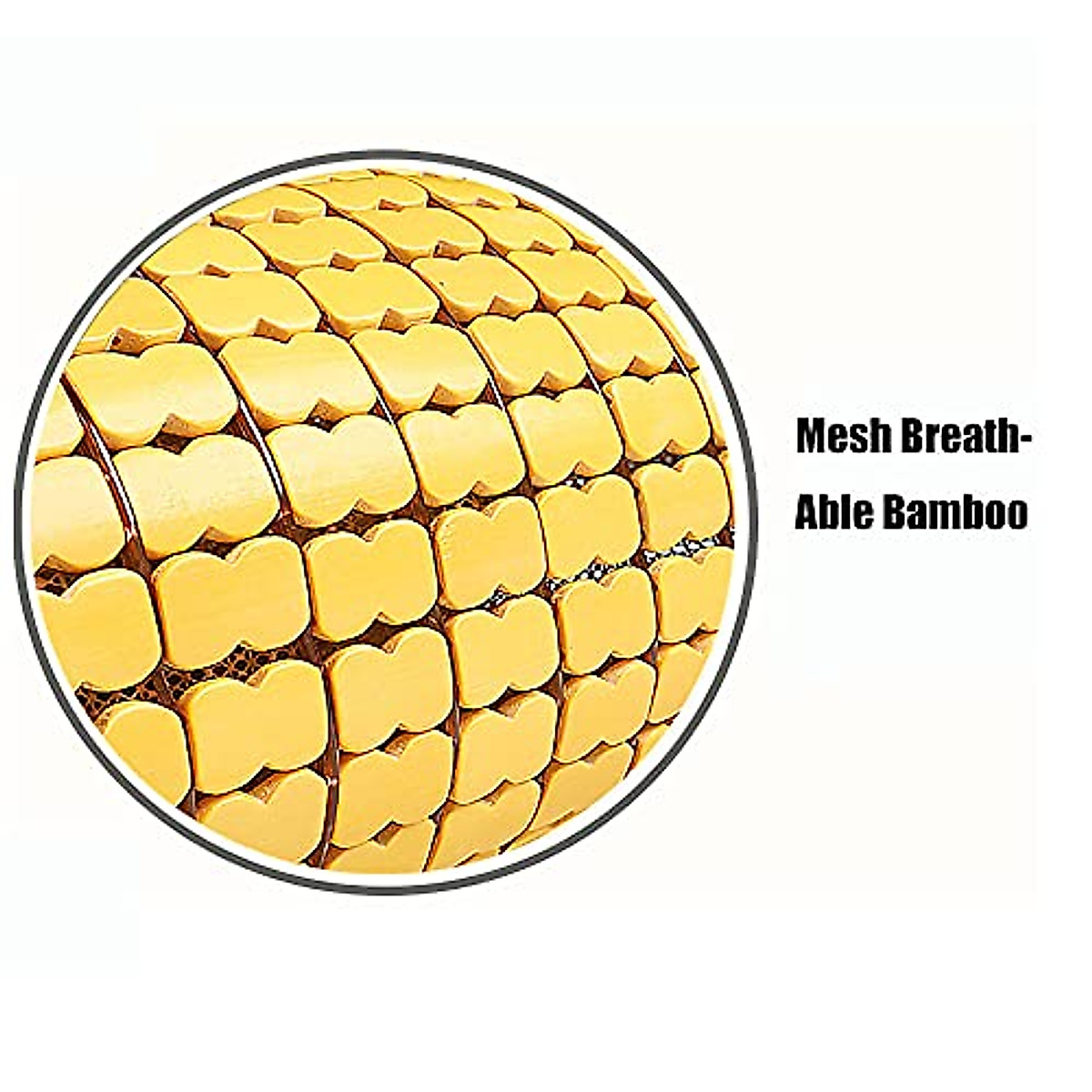 BARUYO Car Bamboo Seat Cushion, Bamboo Bath Mat, Summer Bamboo Comfort Chair Cover Mat, Environmental Protection Bamboo Massage Cushion (White)