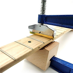 Jiayouy Guitar Bass Fingerboard Fret Press Insert Tool + 9Pcs Radian Fret Press Caul Inserts with 2pcs Wooden Soundhole Cauls, Hex Wrench