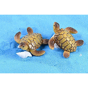 SunRise 6pcs Resin Cute Beach Sea Turtle Miniature Figurine Status Micro Landscape Decorations Fairy Gardens Dollhouse DIY Ornaments Decor