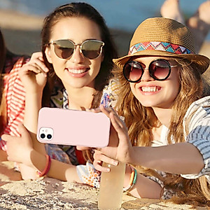 DUEDUE for iPhone 11 Case, Phone Cases for iPhone 11, Liquid Silicone Soft Gel Rubber Slim Cover with Microfiber Cloth Lining Cushion Shockproof Case for Apple iPhone 11 6.1", Pink Sand