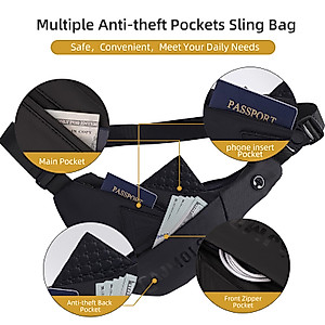 Cajmols Sling Bag for Men Crossbody Sling Backpack Travel Hiking Chest Bag Daypack Compatible iPad Mini