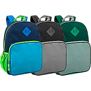 Trail maker Wholesale Two Tone Backpacks in Bulk 24 Pack for College, Homeless Adults Nonprofit, with Padded Straps