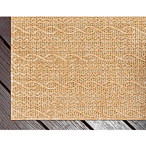 Unique Loom Outdoor Modern Collection Area Rug - Links (8' x 11' 4" Rectangle, Light Brown/ Brown)