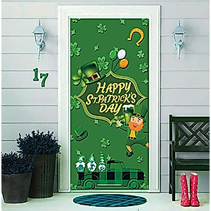 Happy St Patrick's Day Door Banner Irish Luck Day Saint Patrick's Day Party Indoor Or Outdoor Decor Door Banner 72.8 x 35.4inch