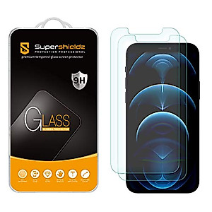 Supershieldz (2 Pack) Designed for iPhone 12 Pro (6.1 inch) Tempered Glass Screen Protector, Anti Scratch, Bubble Free