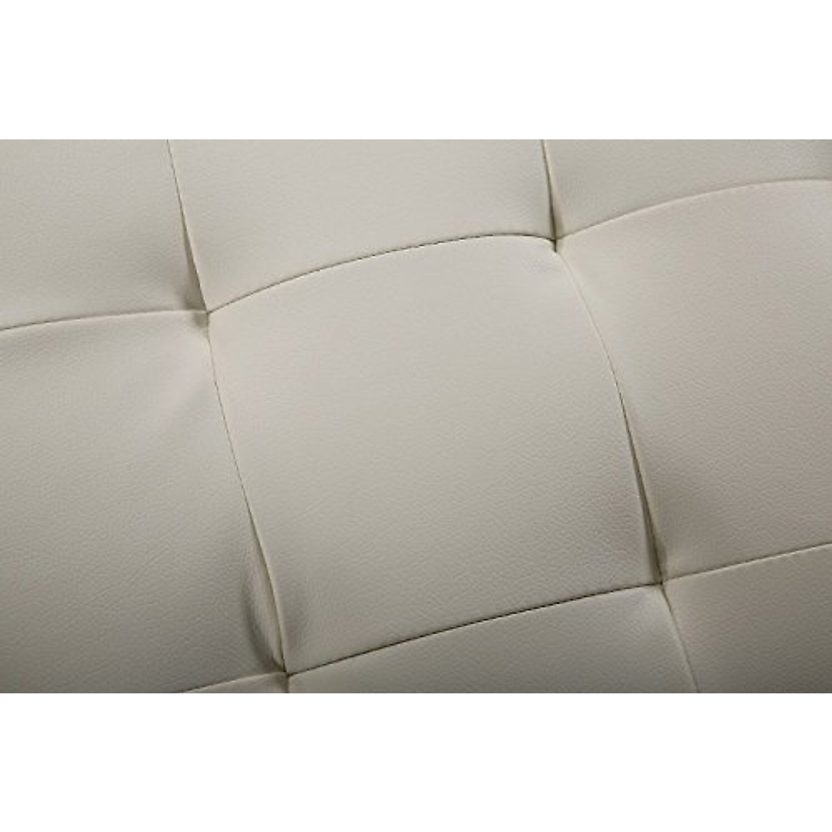 Velago ATTALENS White Modern Convertible Sectional Sofa | Leather Sleeper Queen Size | Reversible Chaise Lounge | Contemporary Living Room Furniture, 116"