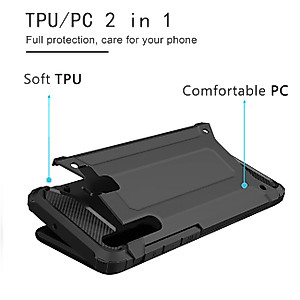 DFTCVBN Phone Case for Huawei P30 Case, ELE-L29 ELE-L09 with HD Screen Protector, Dual Layer Protective Slim Hybrid Cell Phone Cover Shockproof Cases for Huawei p30 Black